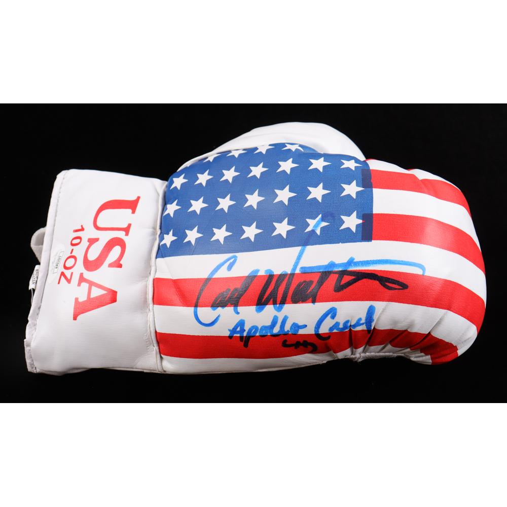 Carl Weathers Signed Last Punch Boxing Glove Inscribed "Apollo Creed ...