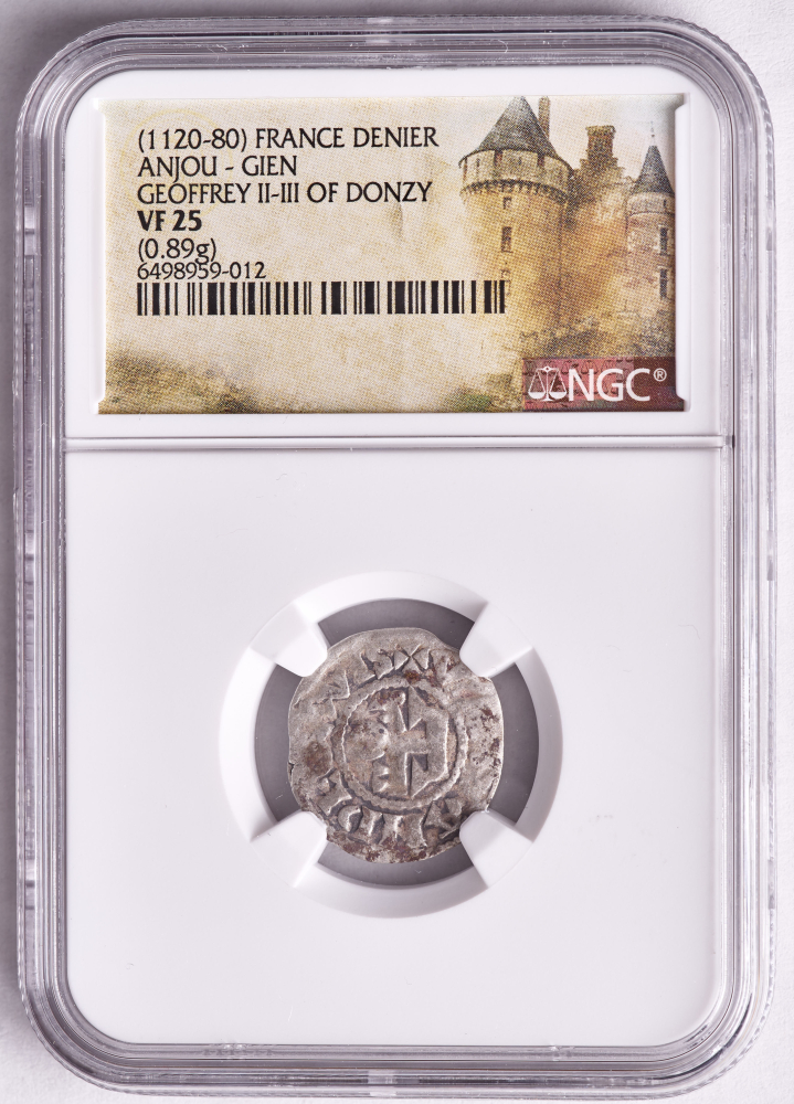 Geoffrey II-III of Donzy (1120-1180) France, Anjou - Gien Denier ...