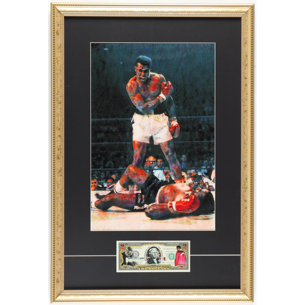 "Muhammad Ali Over Sonny Liston" Custom Framed Art Print Display With ...