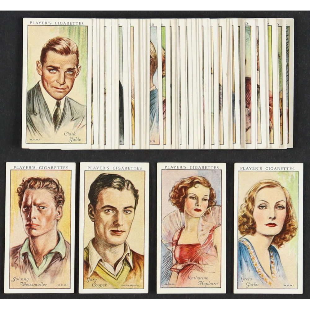 1934 Player's Film Stars Complete Set of (50) Cards with Katharine ...