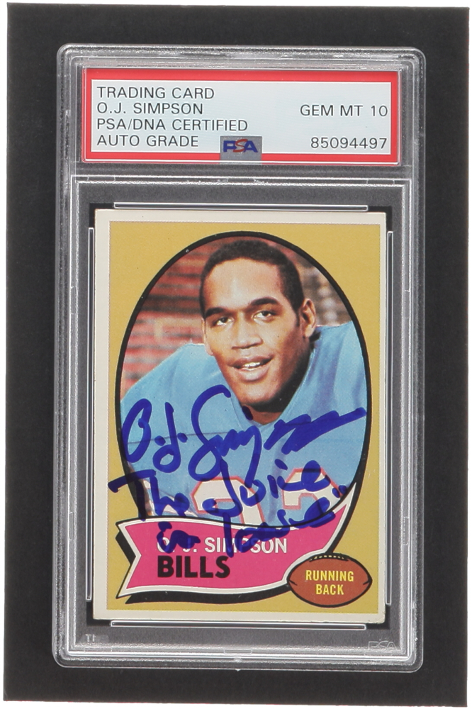 O. J. Simpson Signed 1970 Topps #90 RC Inscribed "The Juice is Loose ...