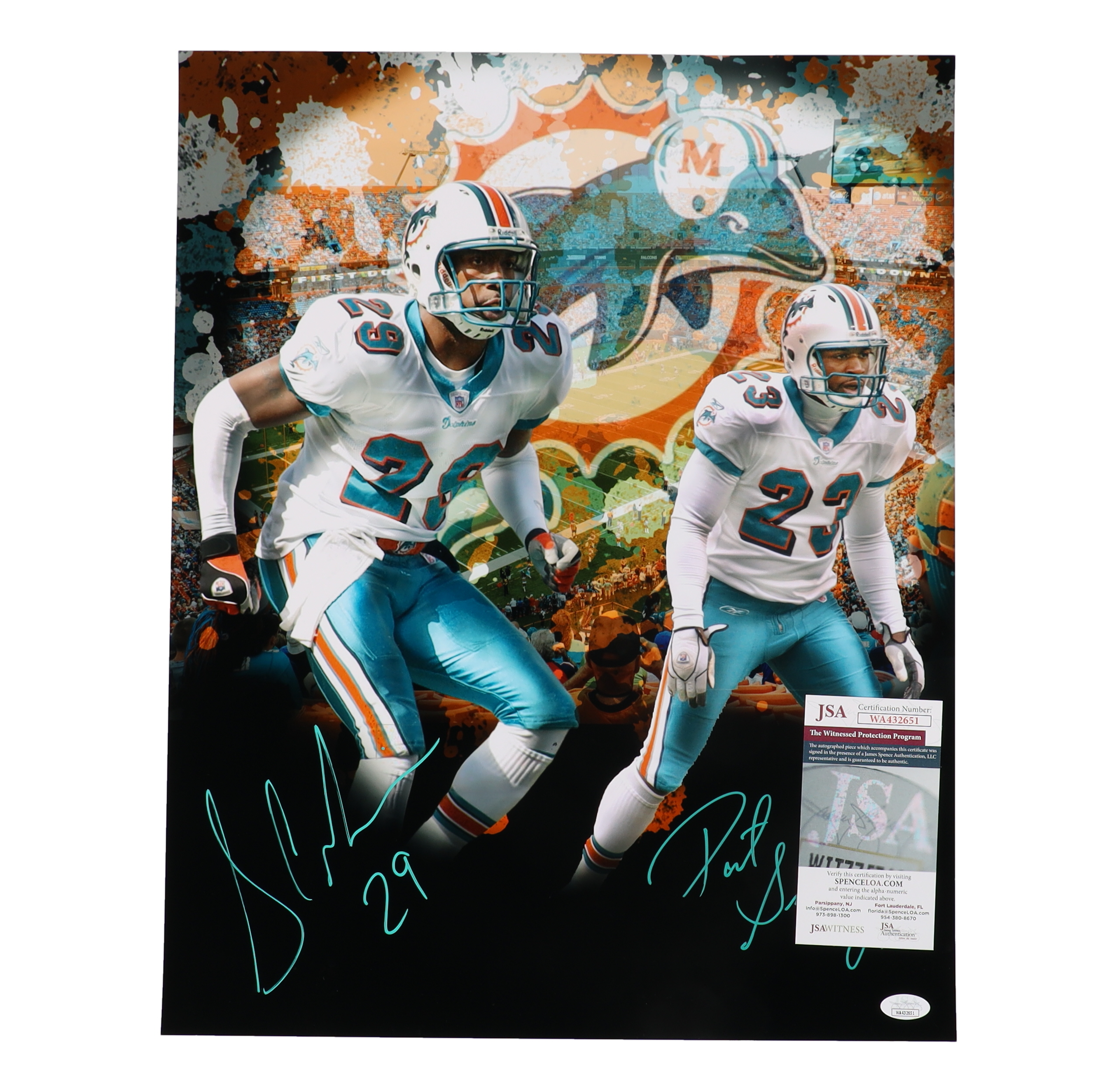 Patrick Surtain & Sam Madison Signed Dolphins 16x20 Photo (JSA ...