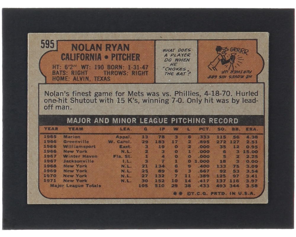 Nolan Ryan 1972 Topps #595 | Pristine Auction