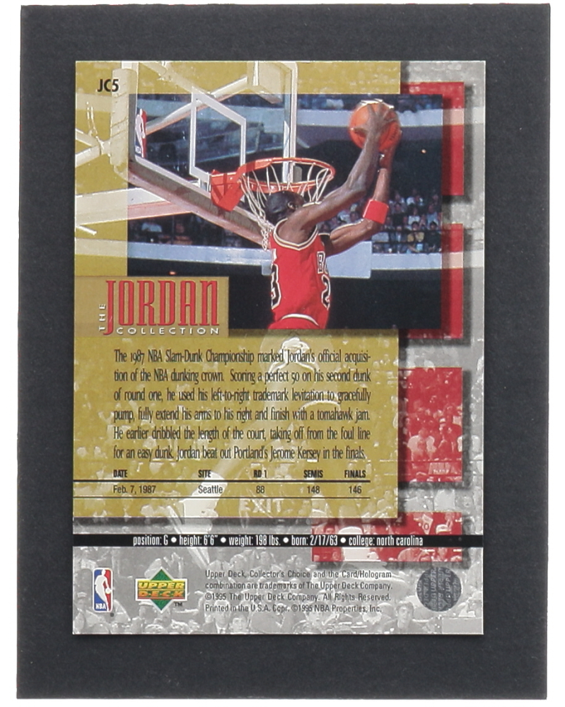 Michael Jordan 1995-96 Upper Deck Jordan Collection #JC5 / Slam Dunk ...