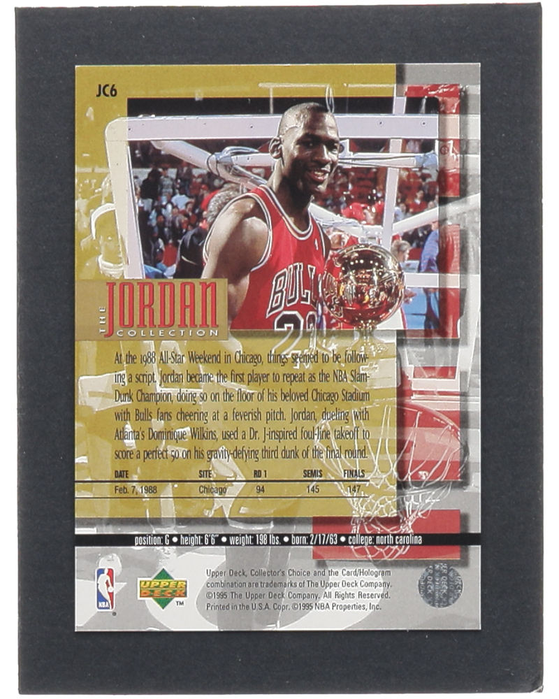 Michael Jordan 1995-96 Upper Deck Jordan Collection #JC6 / Slam Dunk ...