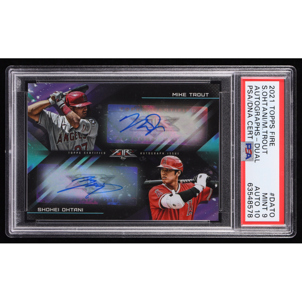 Shohei Ohtani / Mike Trout 2021 Topps Fire Dual Autographs #DATO #3/10 ...