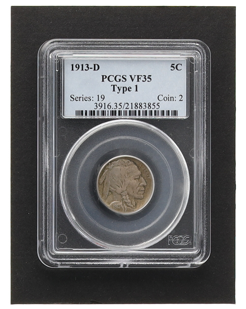 1913-D Buffalo Nickel Type 1 (PCGS VF35) | Pristine Auction