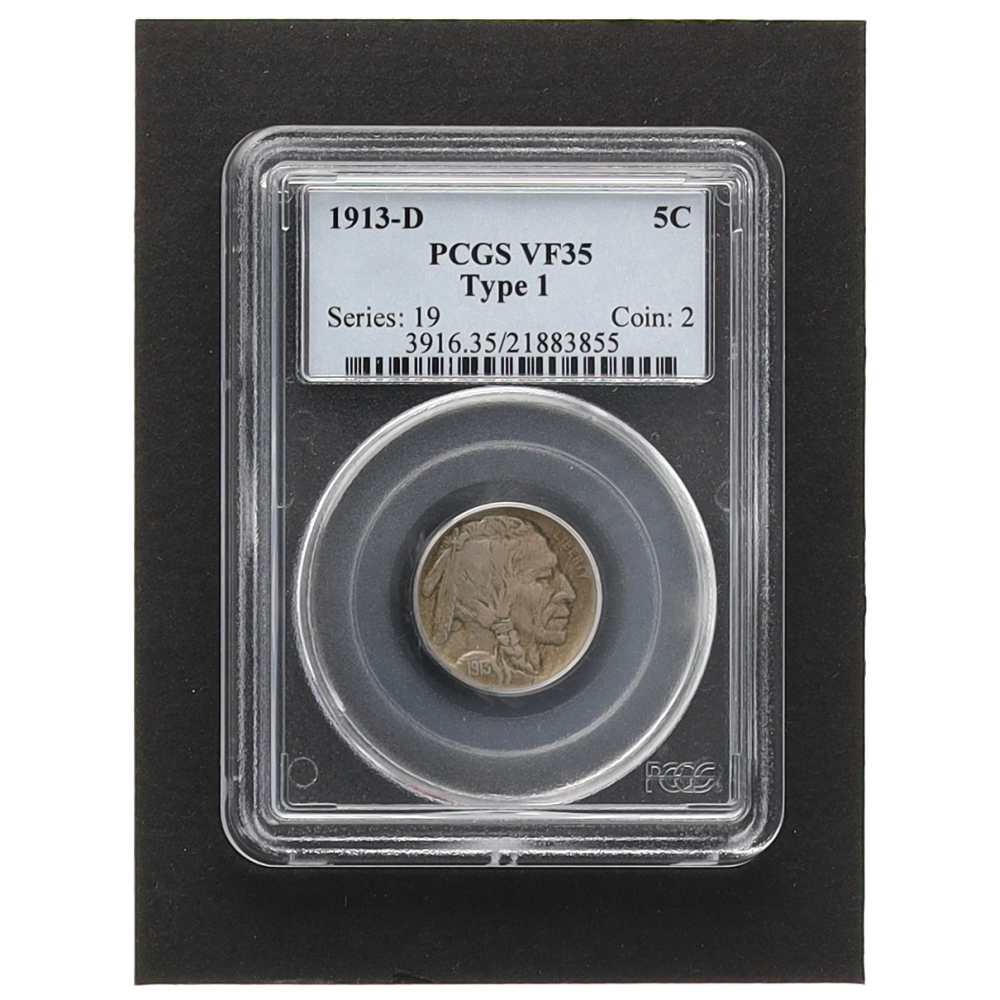 1913-D Buffalo Nickel Type 1 (PCGS VF35) | Pristine Auction