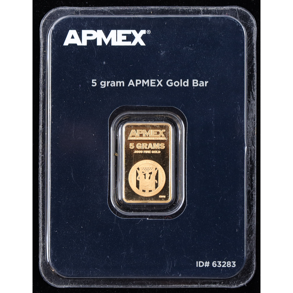American Precious Metals Exchange (APMEX) 5 Gram .999 Fine Gold Bar ...