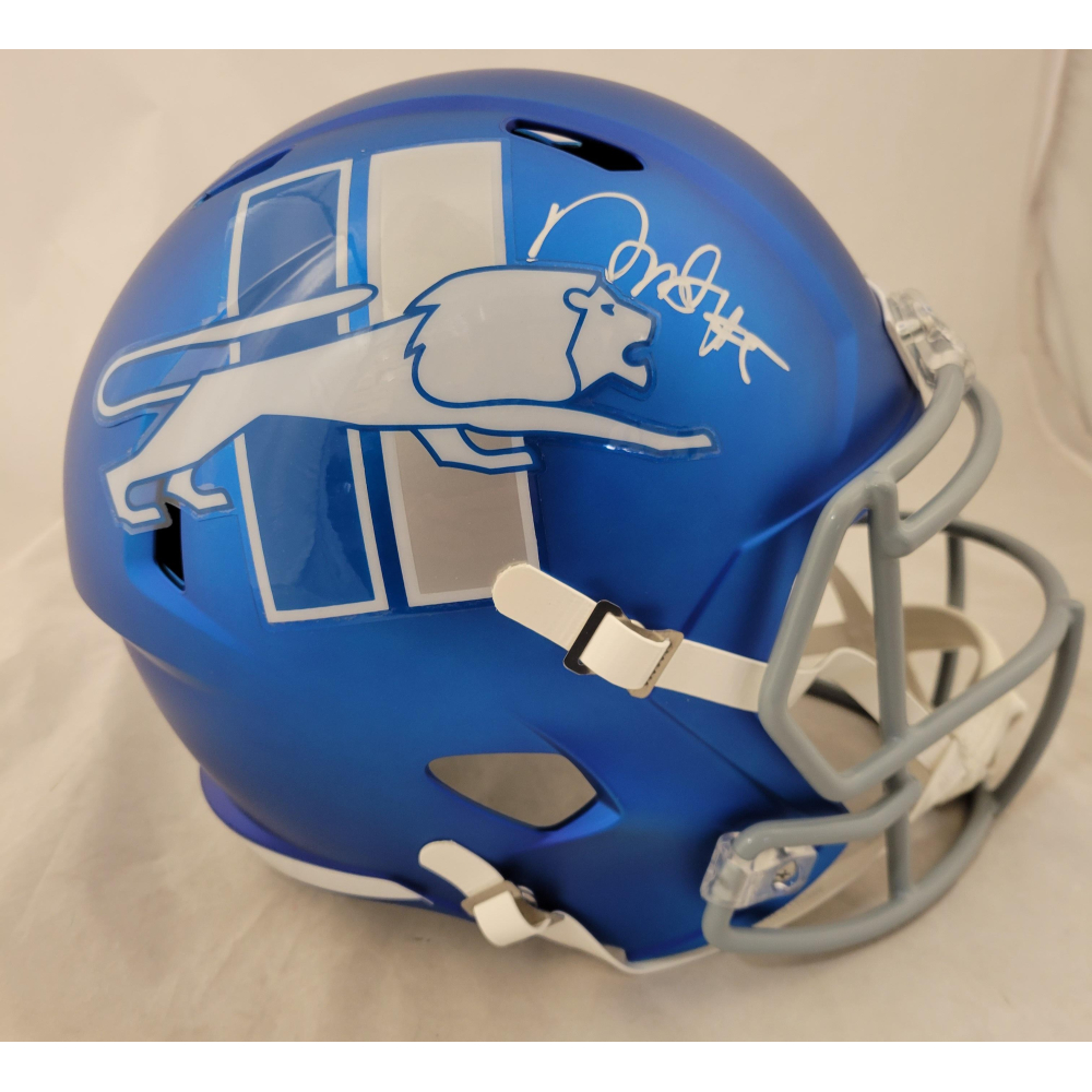 David Montgomery Signed Lions Full-Size Alternate Speed Helmet (Beckett ...