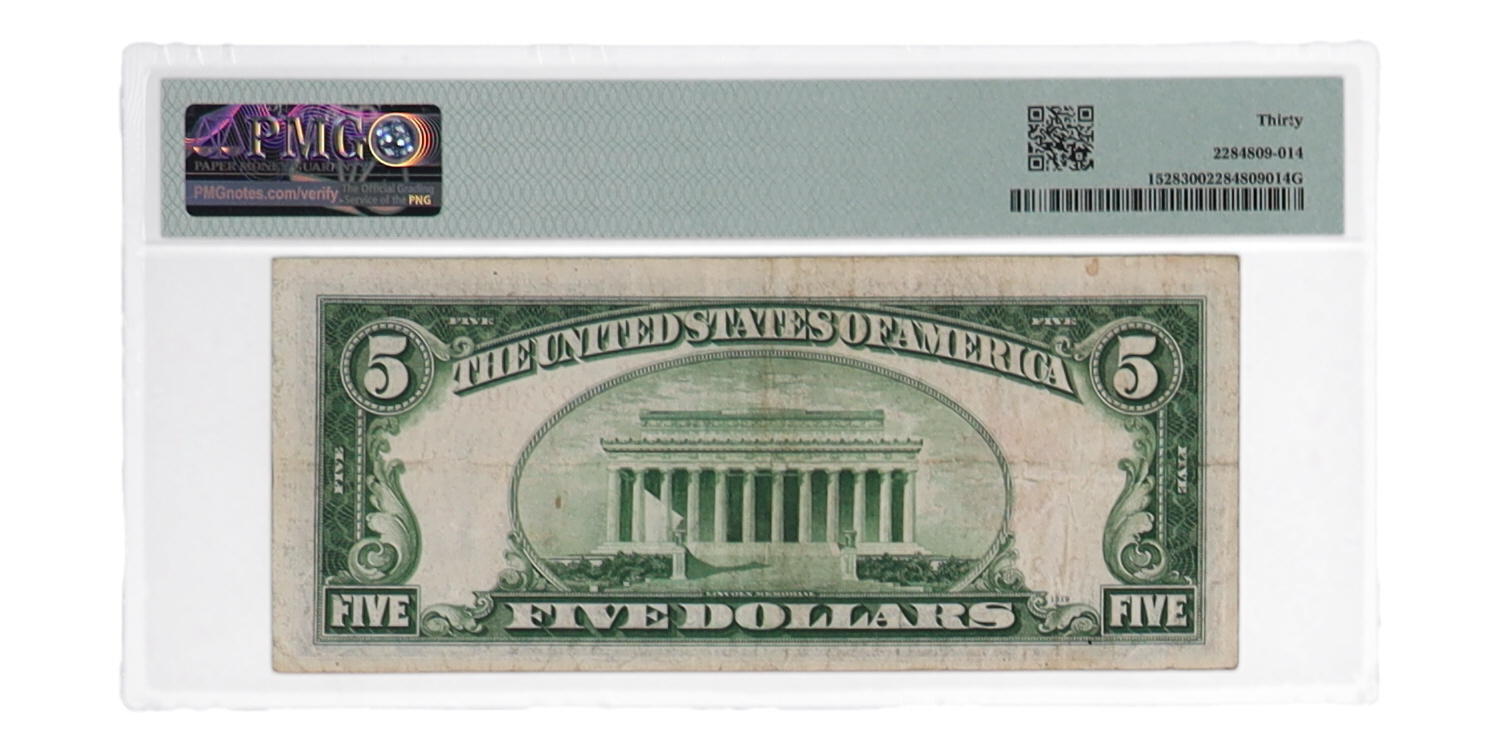1928-C U.S. $5 Legal Tender Note (PMG VF30) | Pristine Auction