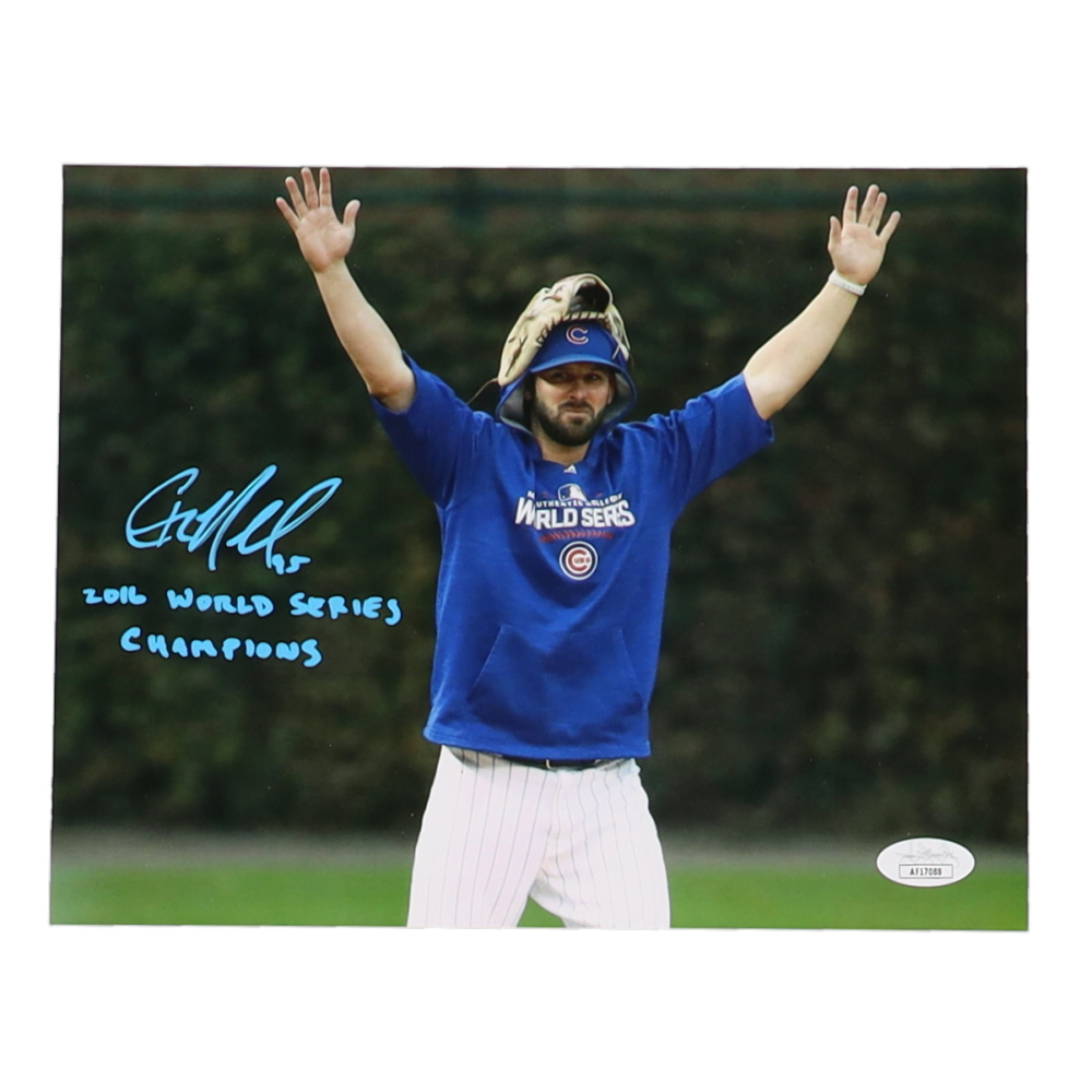 Chad Noble Signed Cubs 8x10 Photo Inscribed "2016 World Series ...