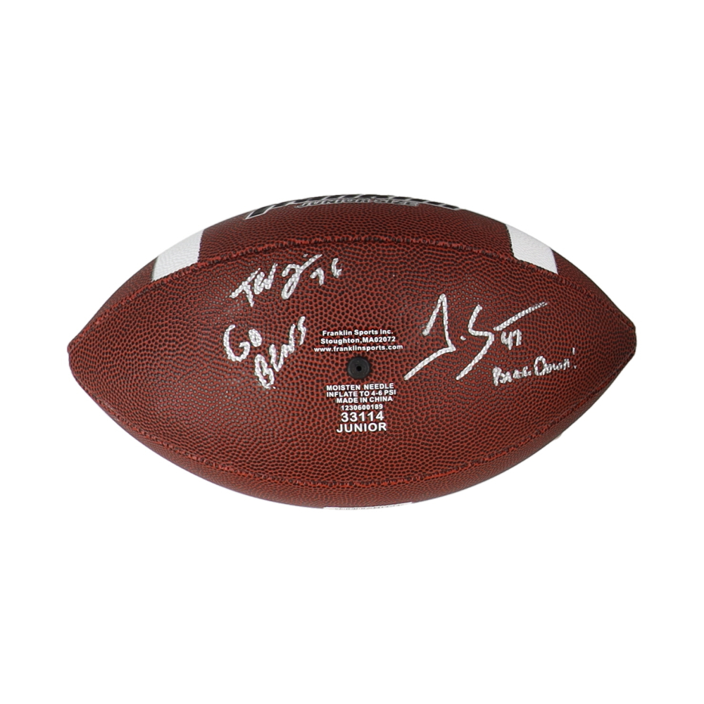 Tremaine Edmunds & Tevin Jenkins Signed Football Inscribed "Go Bears ...