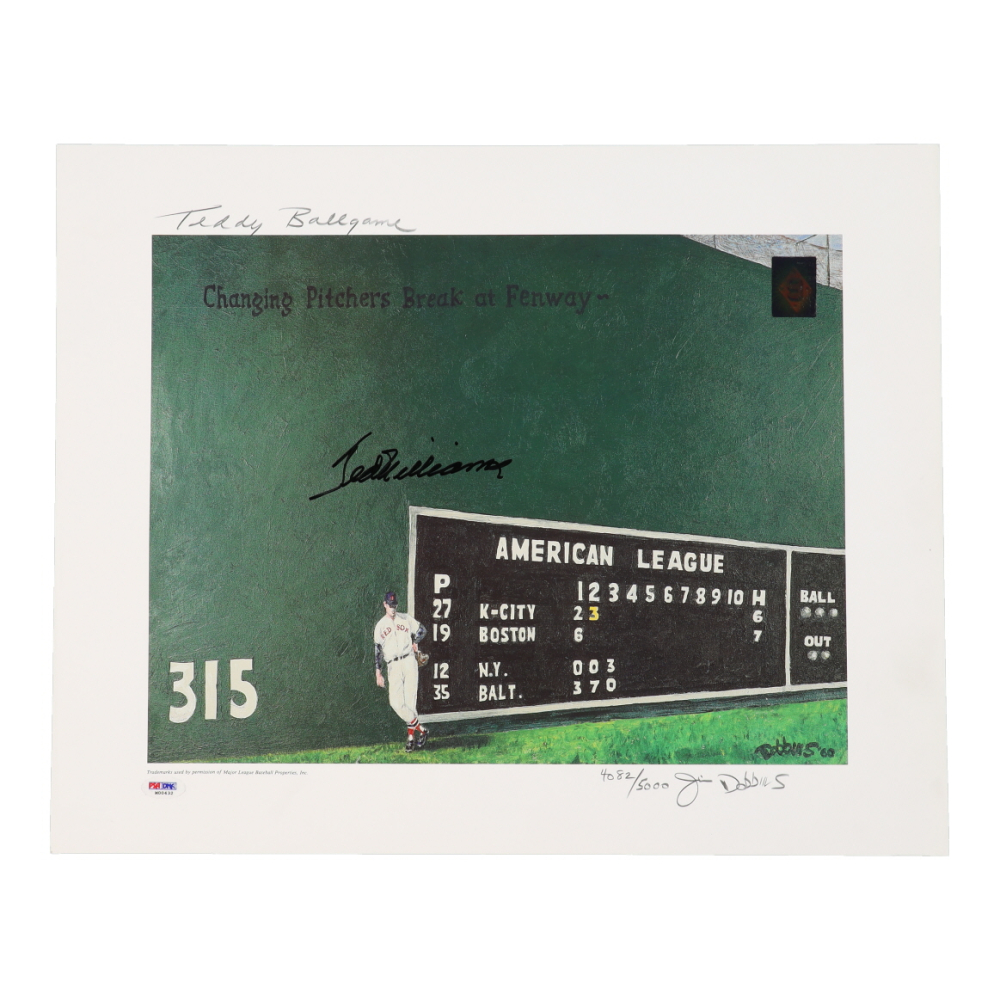 Ted Williams Signed LE "Teddy Ballgame" Red Sox 16x20 Lithograph (PSA ...
