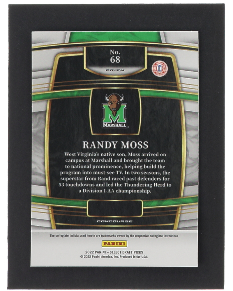 Randy Moss 2022 Select Draft Picks Prizms #68 | Pristine Auction