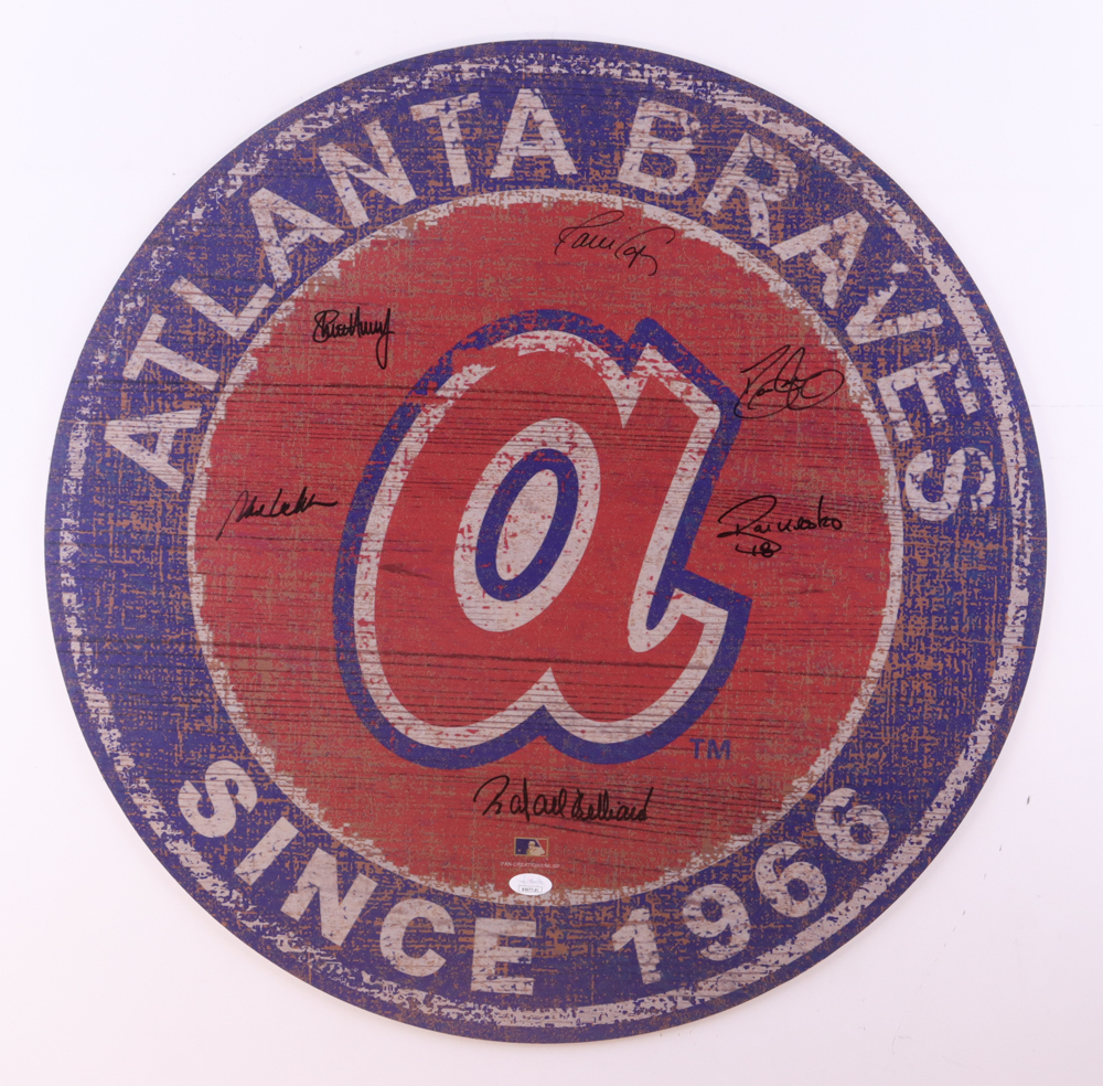Braves "Since 1966" Wooden Plaque Signed by (6) with David Justice ...