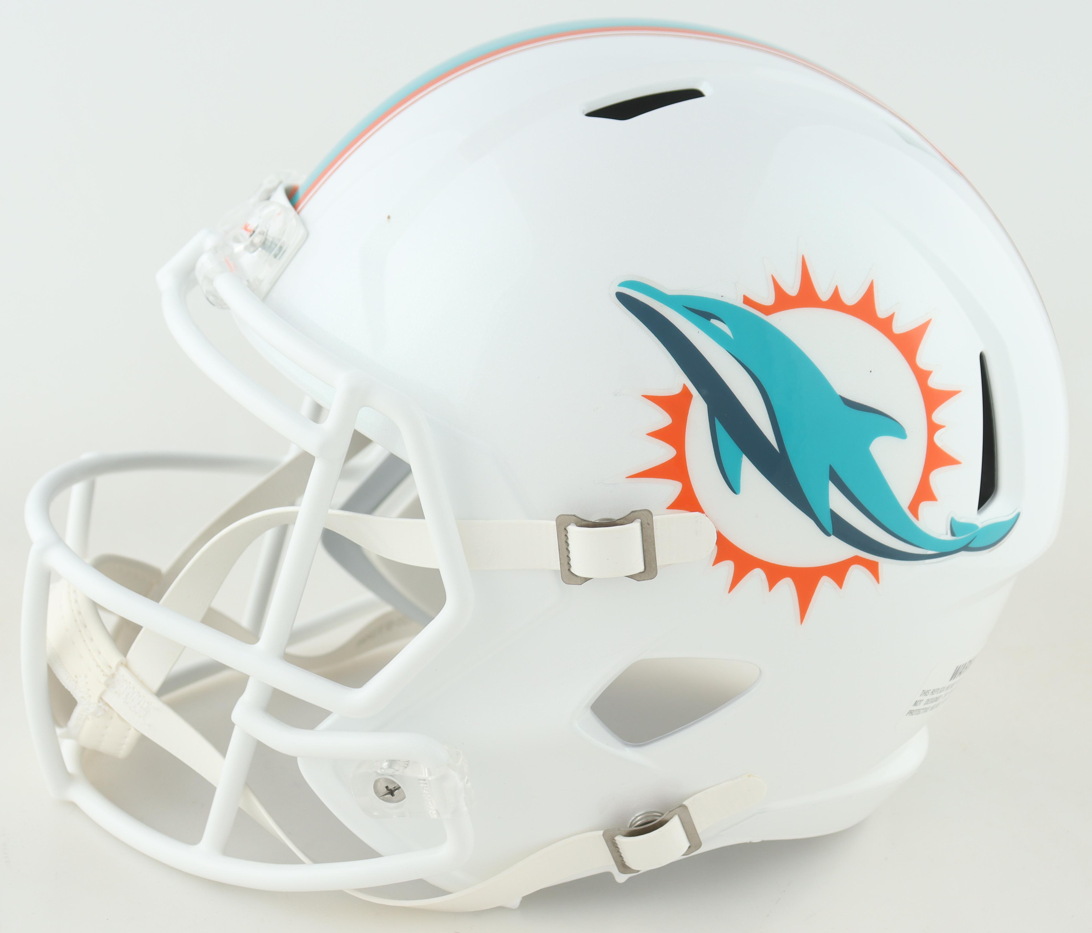 De’Von Achane & Raheem Mostert Signed Dolphins Full-Size Speed Helmet ...