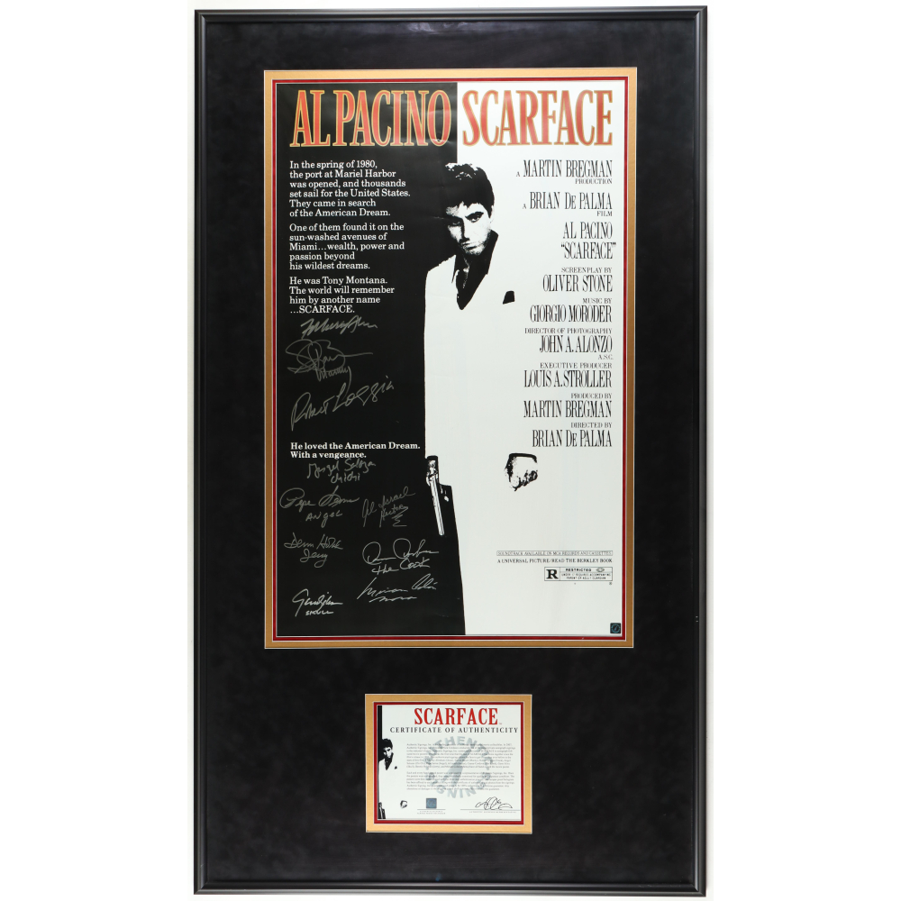 "Scarface" Custom Framed Movie Poster Cast-Signed by (10) with Angel ...