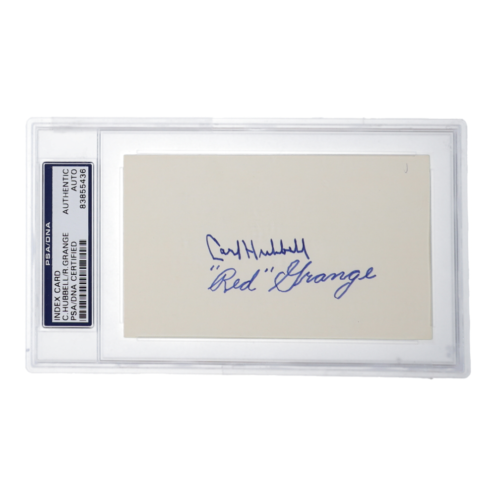 Carl Hubbell & Red Grange Signed Cut (PSA) | Pristine Auction