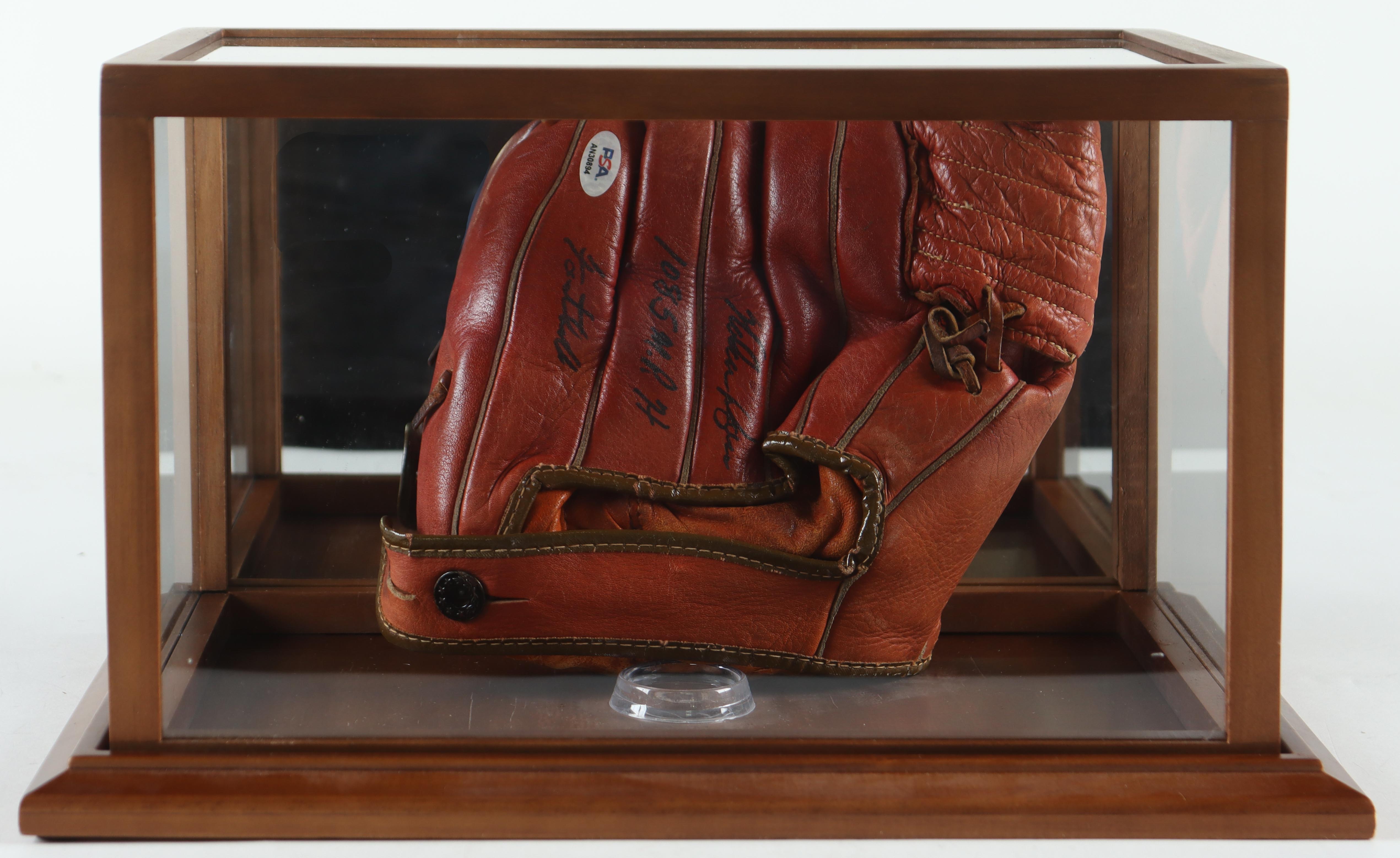 Nolan Ryan Signed 1940s Fastback Baseball Glove in Wood & Glass Display ...