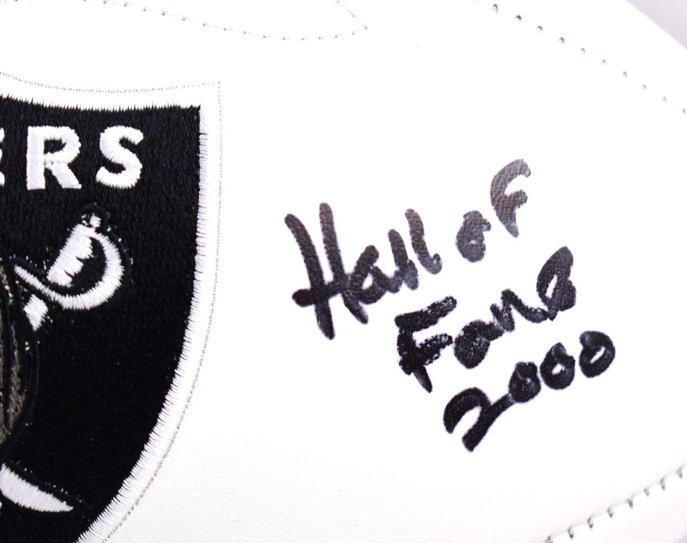 Howie Long Signed Raiders Logo Football Inscribed "Hall of Fame 2000 ...
