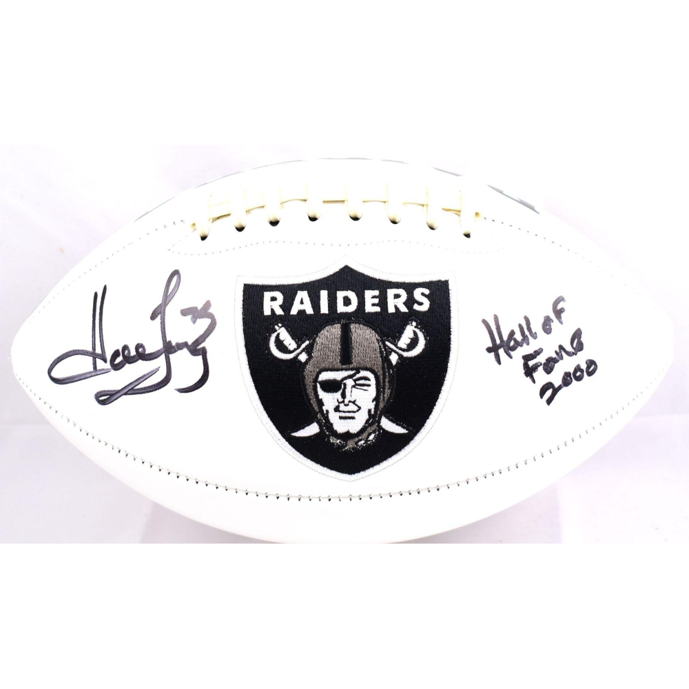 Howie Long Signed Raiders Logo Football Inscribed "Hall of Fame 2000 ...