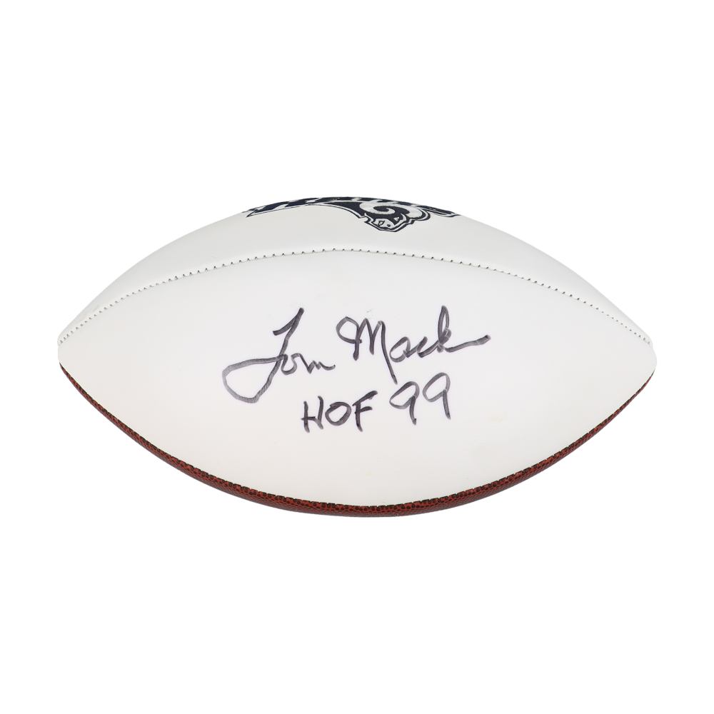 Tom Mack Signed Rams Logo Football Inscribed "HOF 99" (Playball Ink ...