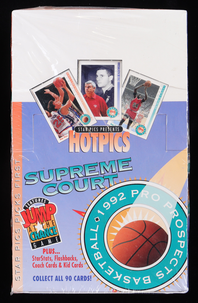 1992 Star Pics Hotpics Supreme Court Basketball Hobby Box with (36 ...