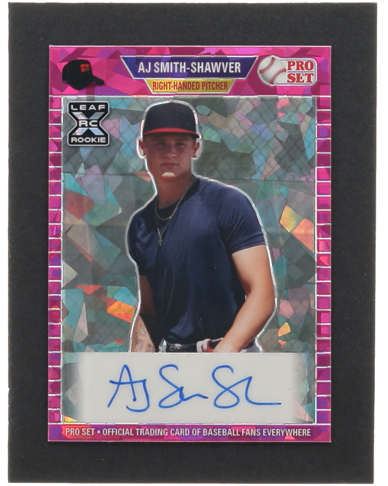 AJ Smith-Shawver 2021 Leaf Pro Set Metal '89 Crystal Pink #PAAJS RC #3/ ...