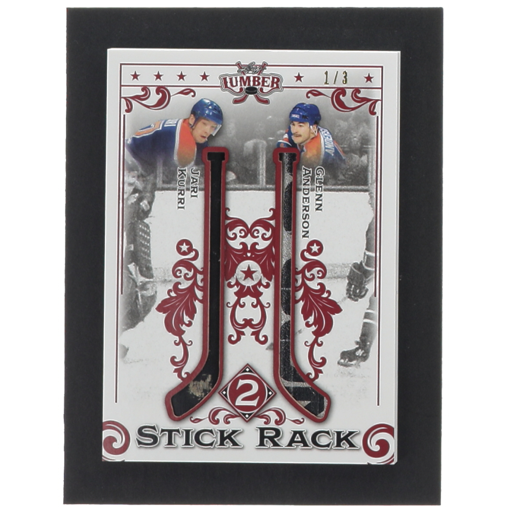 Glenn Anderson / Jari Kurri 2022 Leaf Lumber Stick Rack Red #SR212 #1/3 ...