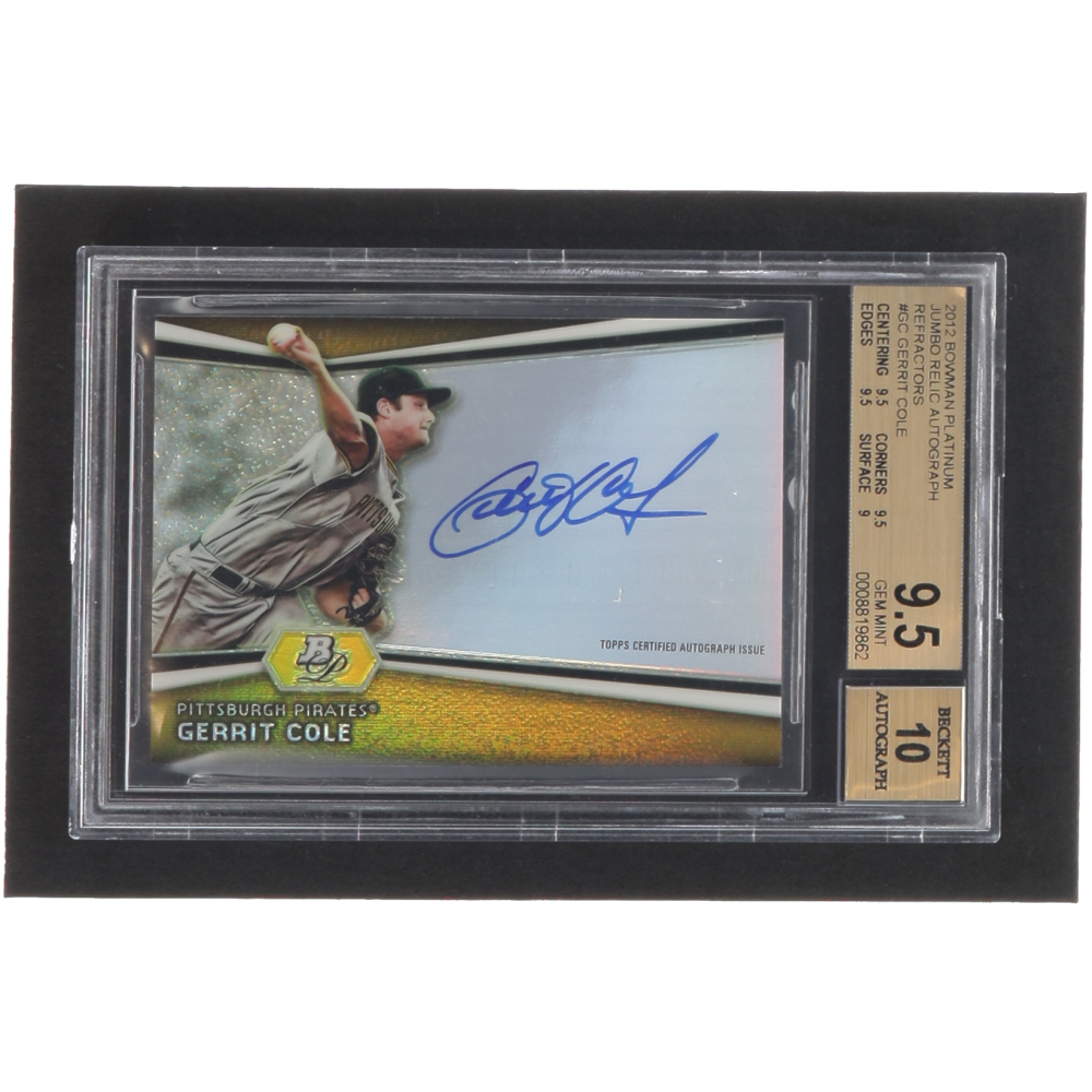 Gerrit Cole 2012 Bowman Platinum Jumbo Relic Autograph Refractors #GC ...