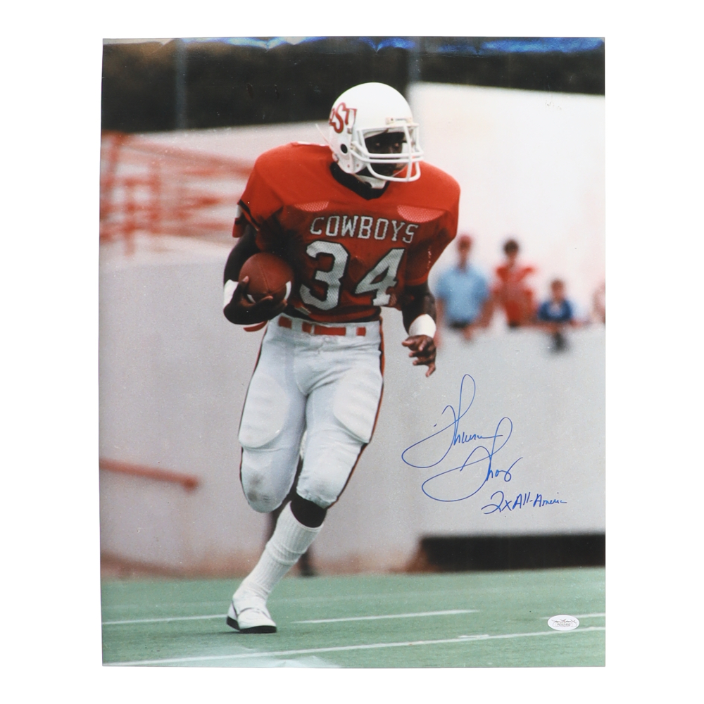 Thurman Thomas Signed OSU Cowboys 16x20 Photo Inscribed "2x All ...
