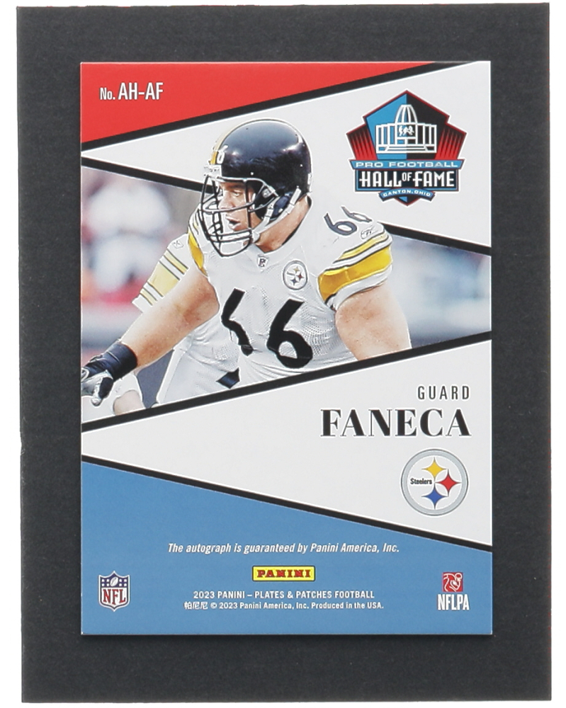 Alan Faneca 2023 Panini Plates and Patches All Hall Autographs #10 #028 ...