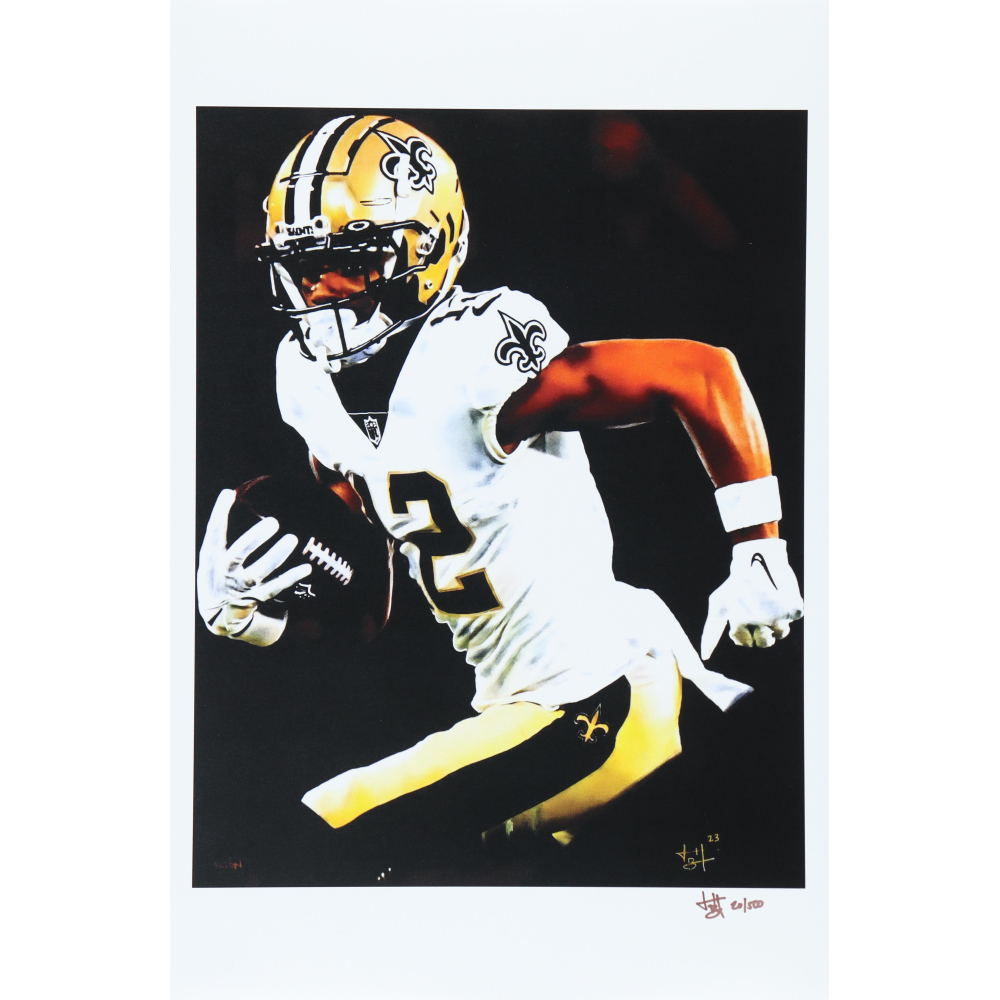 Chris Olave - Saints - Joshua Barton Signed LE 12x18 Lithograph #/500 ...