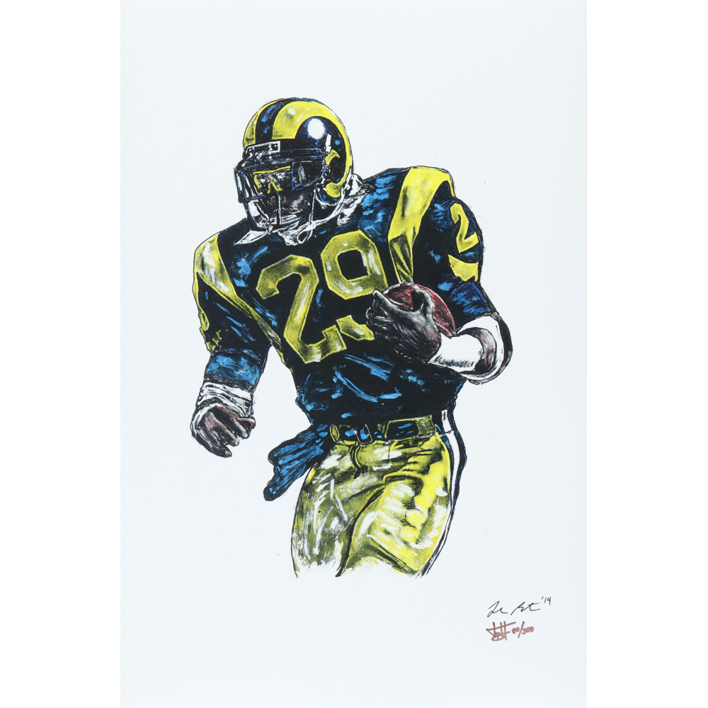 Eric Dickerson - Rams - Joshua Barton Signed LE 12x18 Lithograph #/500 ...