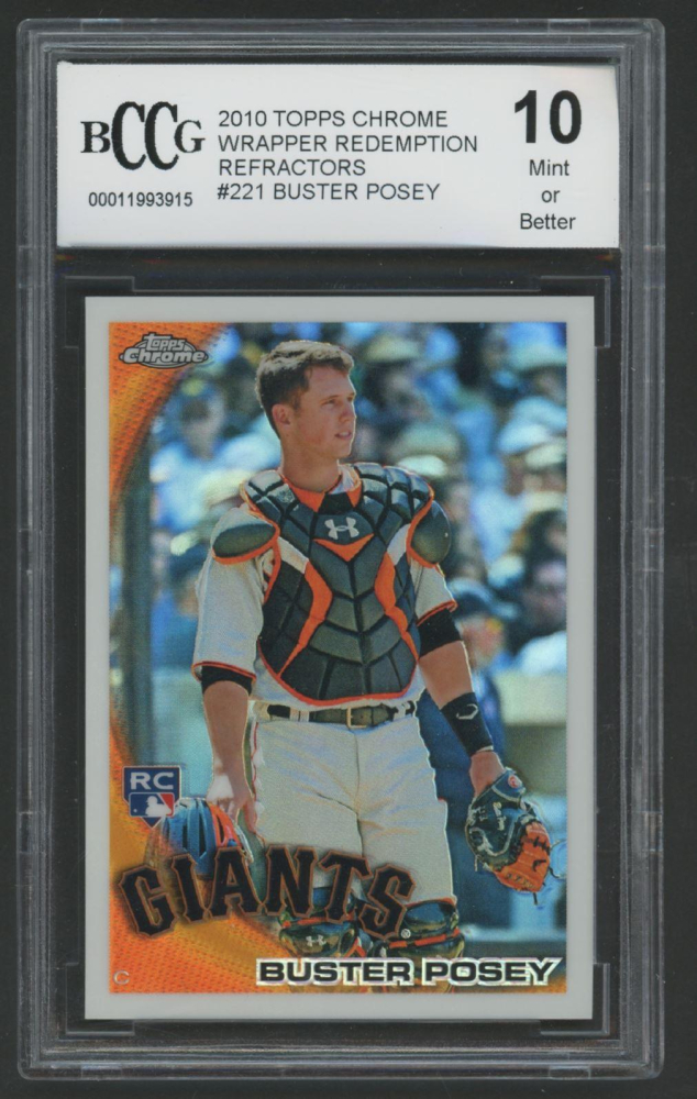 Buster Posey 2010 Topps Chrome Wrapper Redemption Refractors #221 (BCCG ...