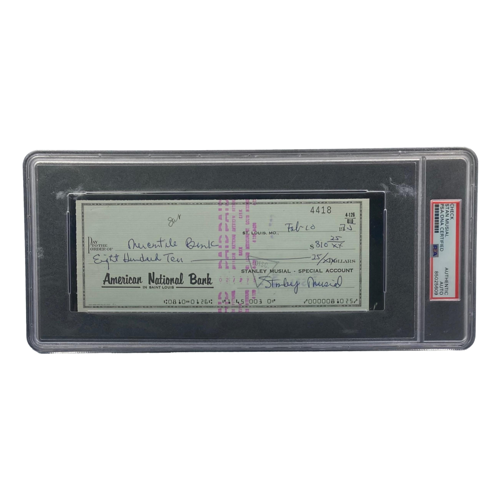 Stan Musial Signed 1975 Personal Bank Check (PSA) | Pristine Auction