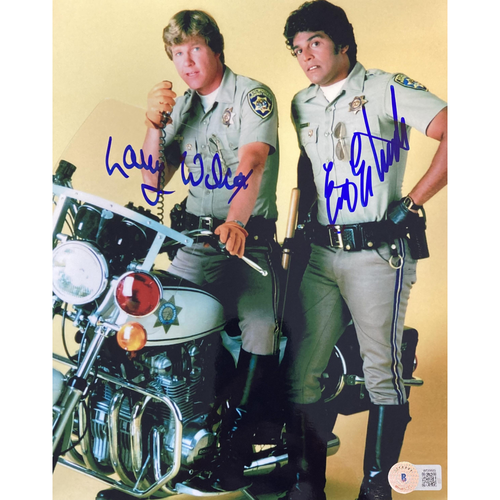 Larry Wilcox & Erik Estrada Signed "CHiPs" 8x10 Photo (Beckett ...
