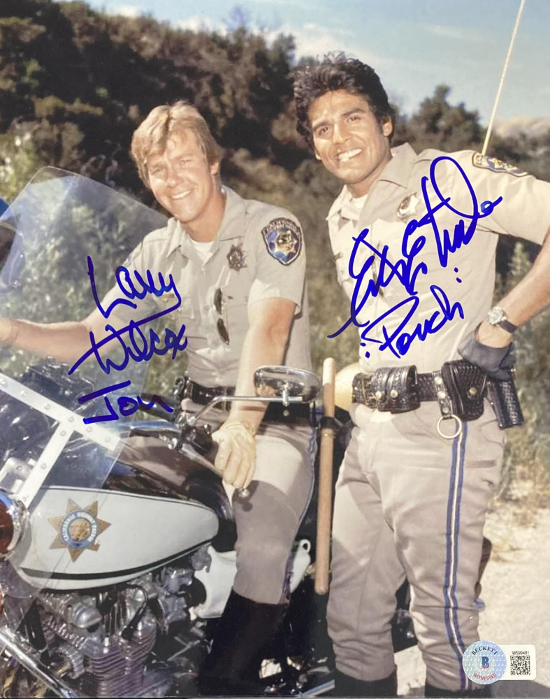 Larry Wilcox & Erik Estrada Signed "CHiPs" 8x10 Photo Inscribed "Jon ...