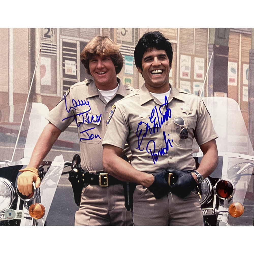 Larry Wilcox & Erik Estrada Signed "CHiPs" 11x14 Photo Inscribed "Jon ...