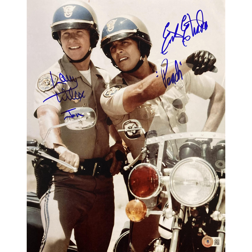 Larry Wilcox & Erik Estrada Signed "CHiPs" 11x14 Photo Inscribed "Jon ...