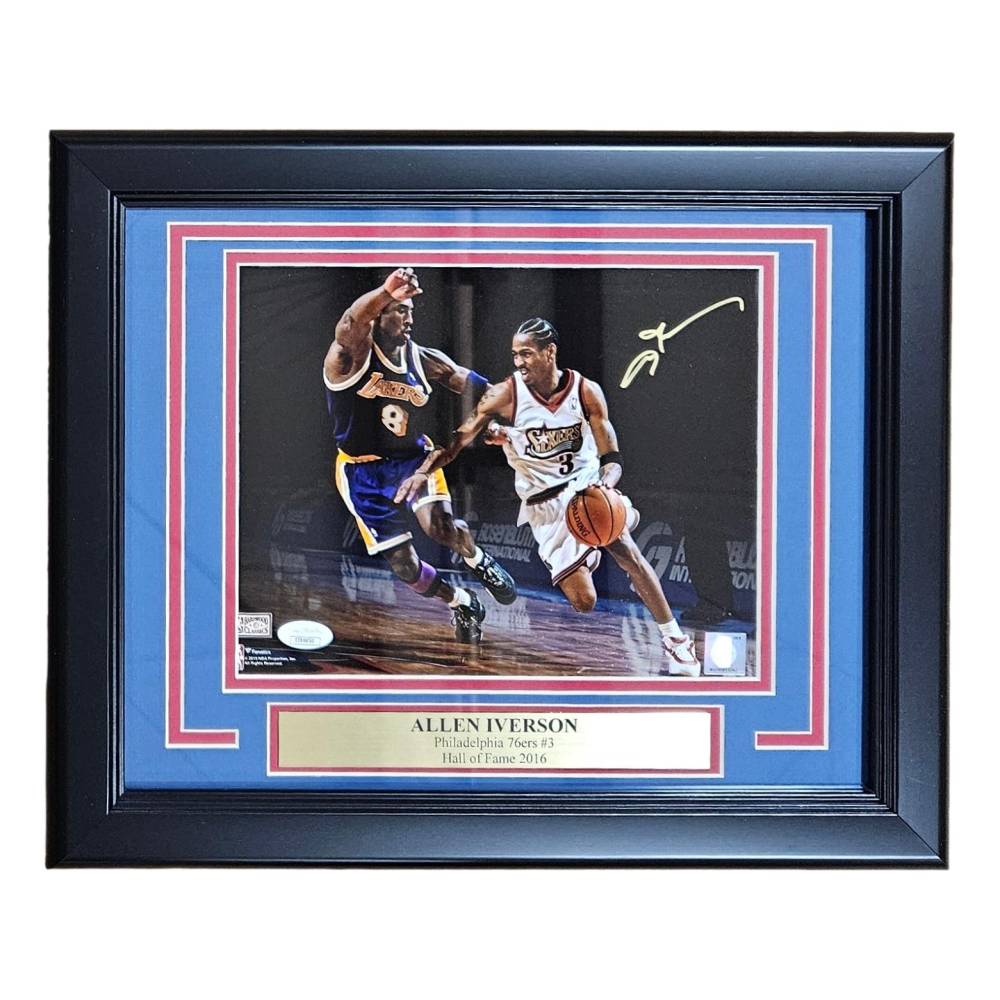 Allen Iverson Signed 76ers Custom Framed Photo (JSA) | Pristine Auction