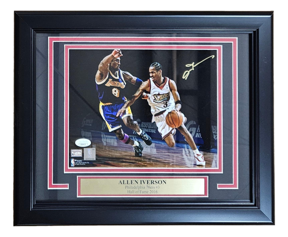 Allen Iverson Signed 76ers Custom Framed Photo (JSA) | Pristine Auction