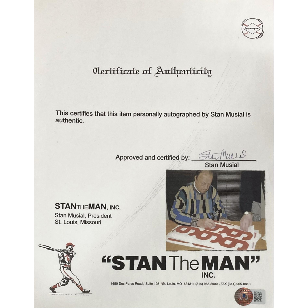 Stan Musial Signed "Stan The Man" 8x10 Sheet (Beckett) | Pristine Auction
