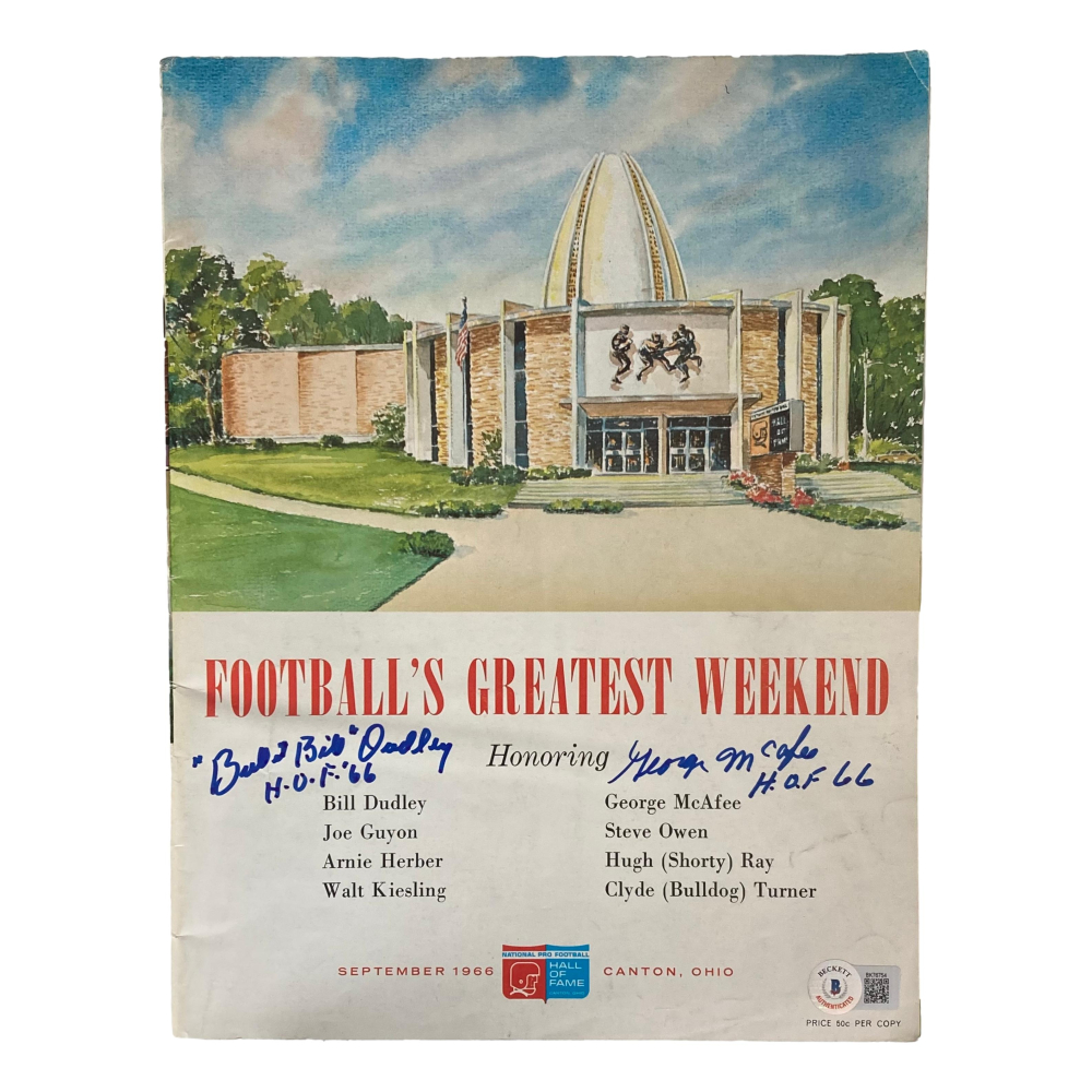 "Bullet Bill" Bill Dudley & George McAfee Signed 1966 Football Hall of ...