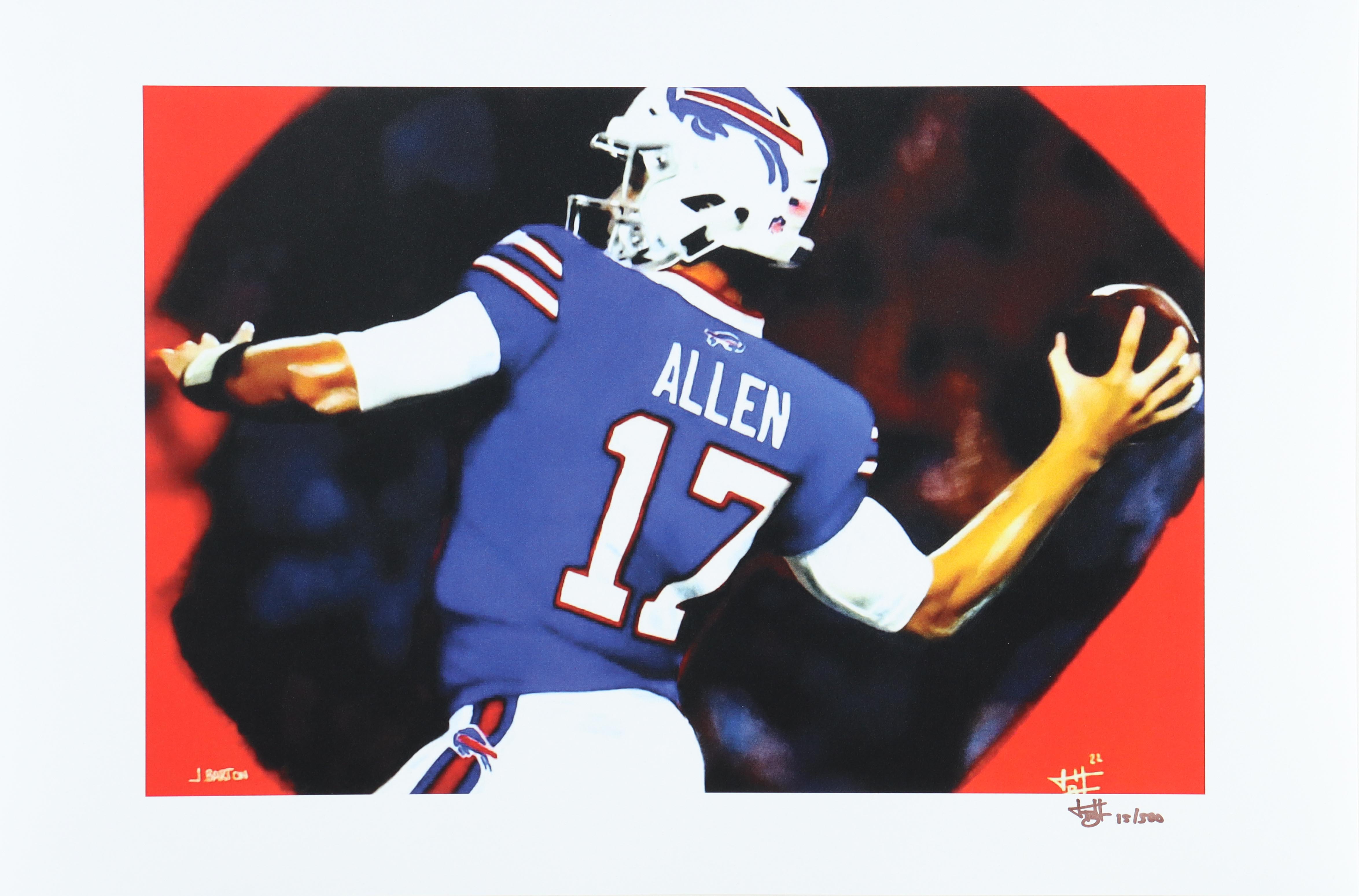 Josh Allen - Bills - Joshua Barton Signed LE 12x18 Lithograph #/500 (PA ...