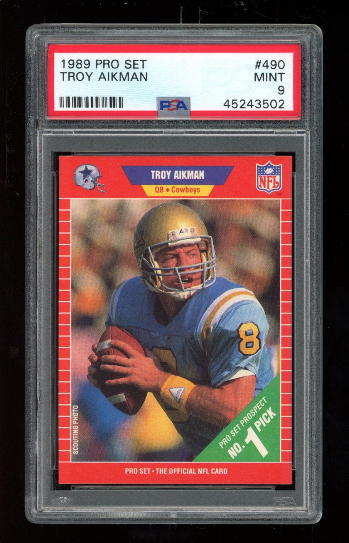 Troy Aikman 1989 Pro Set #490 RC (PSA 9) | Pristine Auction