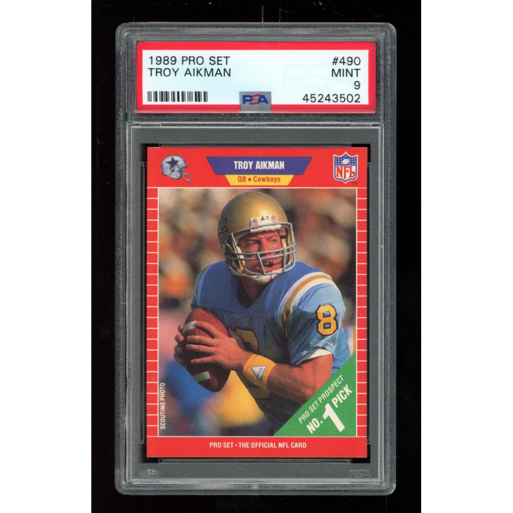 Troy Aikman 1989 Pro Set #490 RC (PSA 9) | Pristine Auction