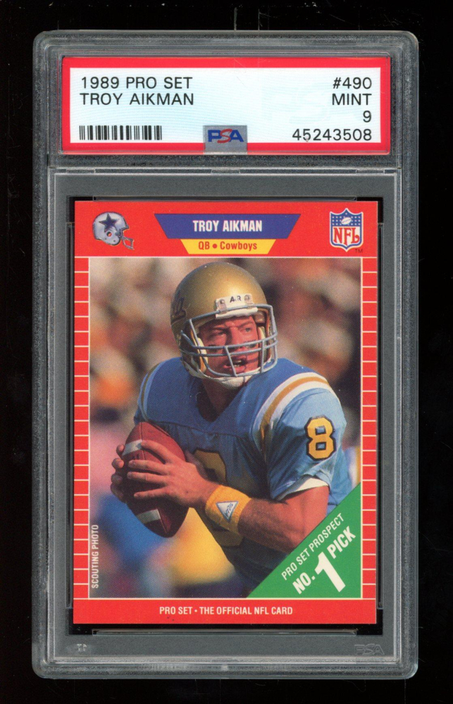 Troy Aikman 1989 Pro Set #490 RC (PSA 9) | Pristine Auction