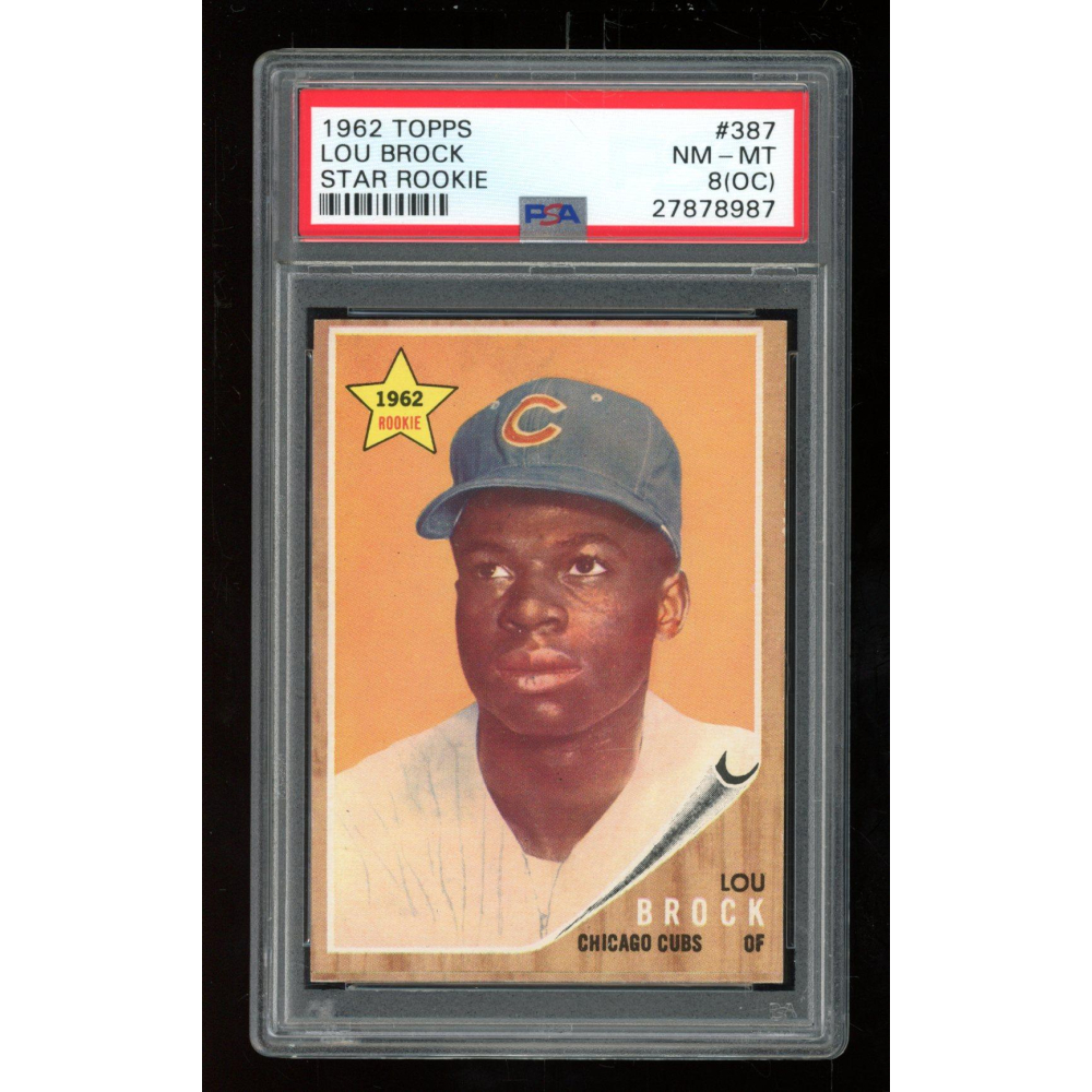 Lou Brock 1962 Topps #387 RC (PSA 8) (OC) | Pristine Auction